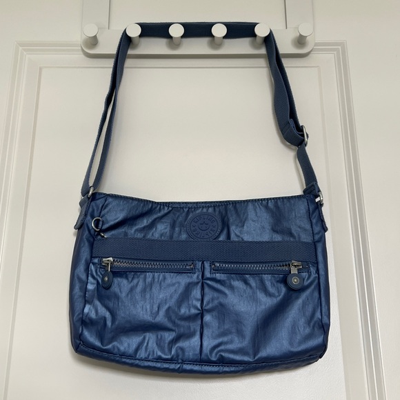 Kipling | Bags | Kipling Metallic Blue New Angie Crossbody Bag | Poshmark